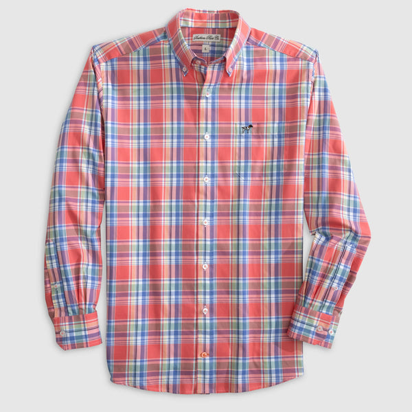 Southern Point Hadley Stretch Button Down Hudson Plaid | Rainwater's