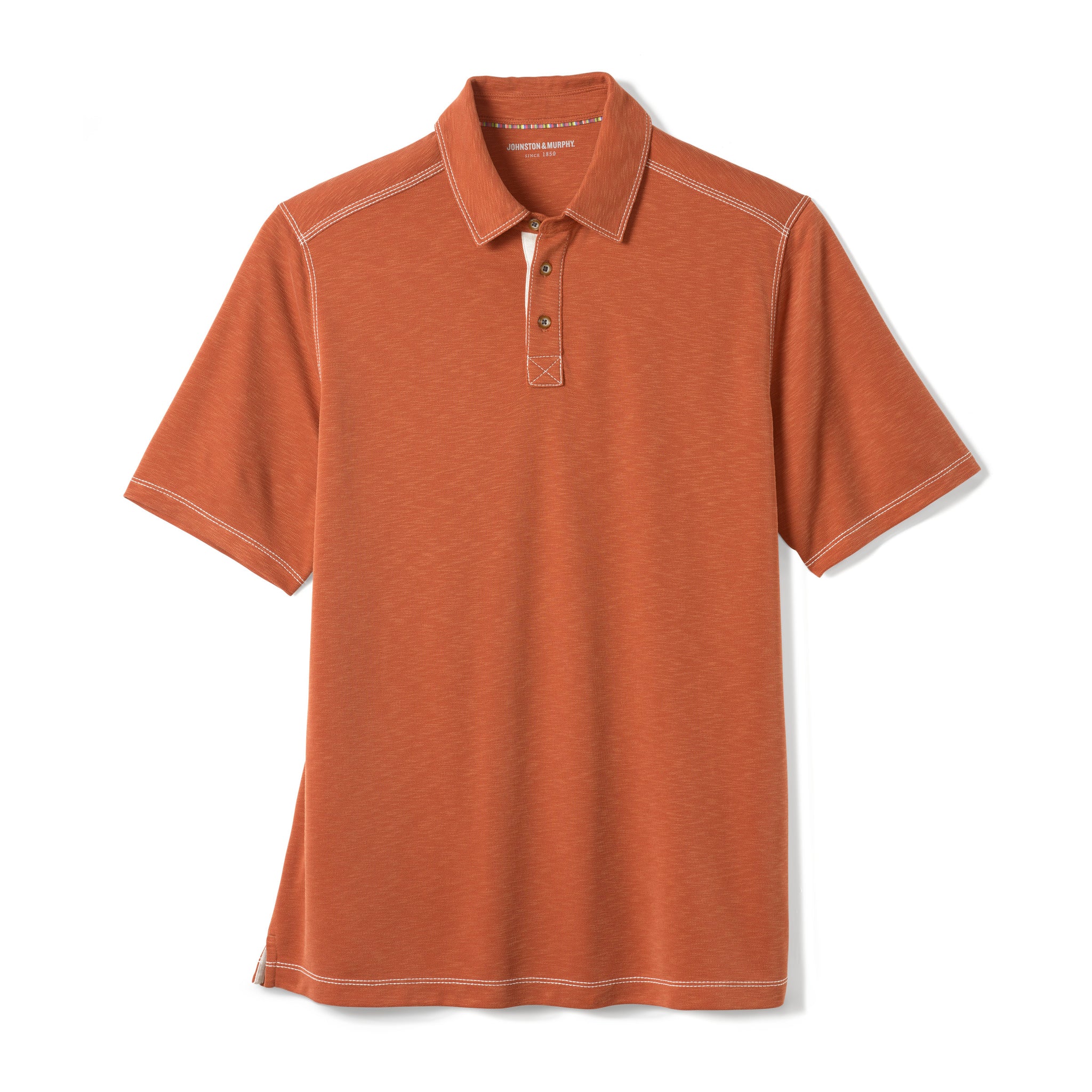 Vintage Slub Polo Shirt in Rust | Rainwater's
