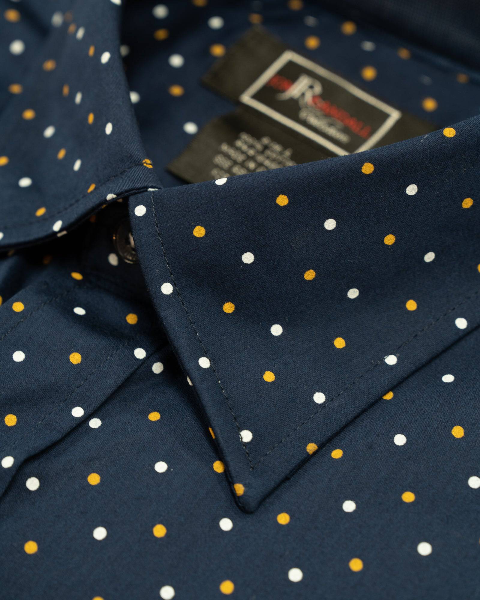 Jon Randall Collection Navy Khaki Dot Sport Shirt | Rainwater's