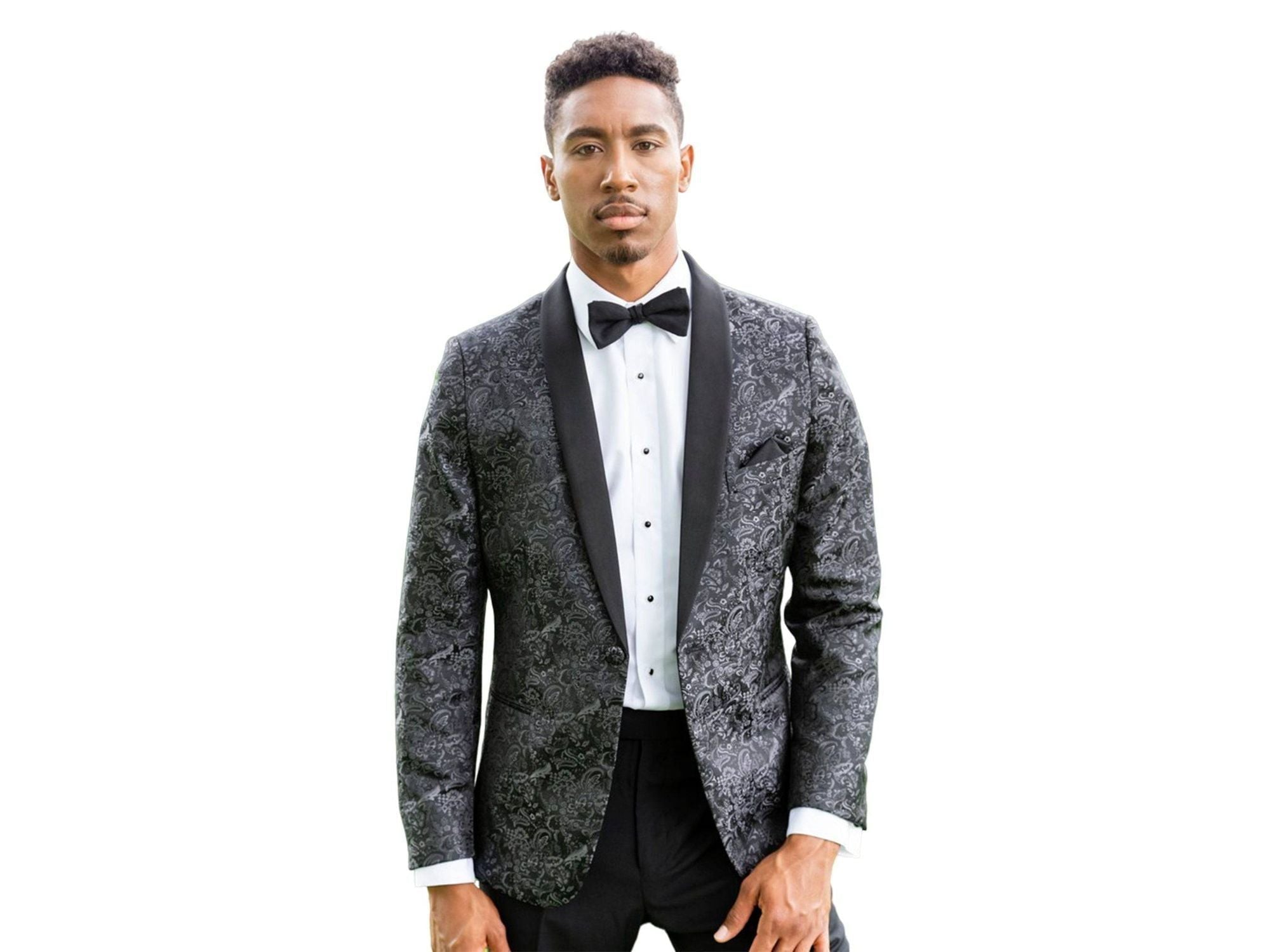 Granite Aria Paisley Shawl Lapel Dinner Jacket Tuxedo Rental | Rainwater's