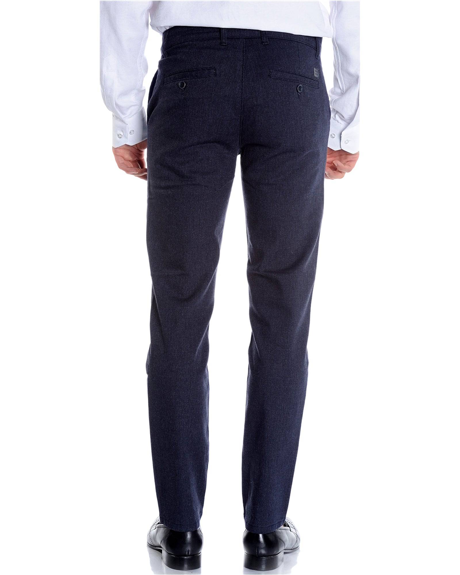 Navy Slim Fit Stretch Casual Slacks | Rainwater's
