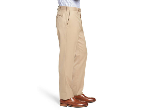 Superlux Modern Fit Flat Front Dress Slack In Light Beige | Rainwater's